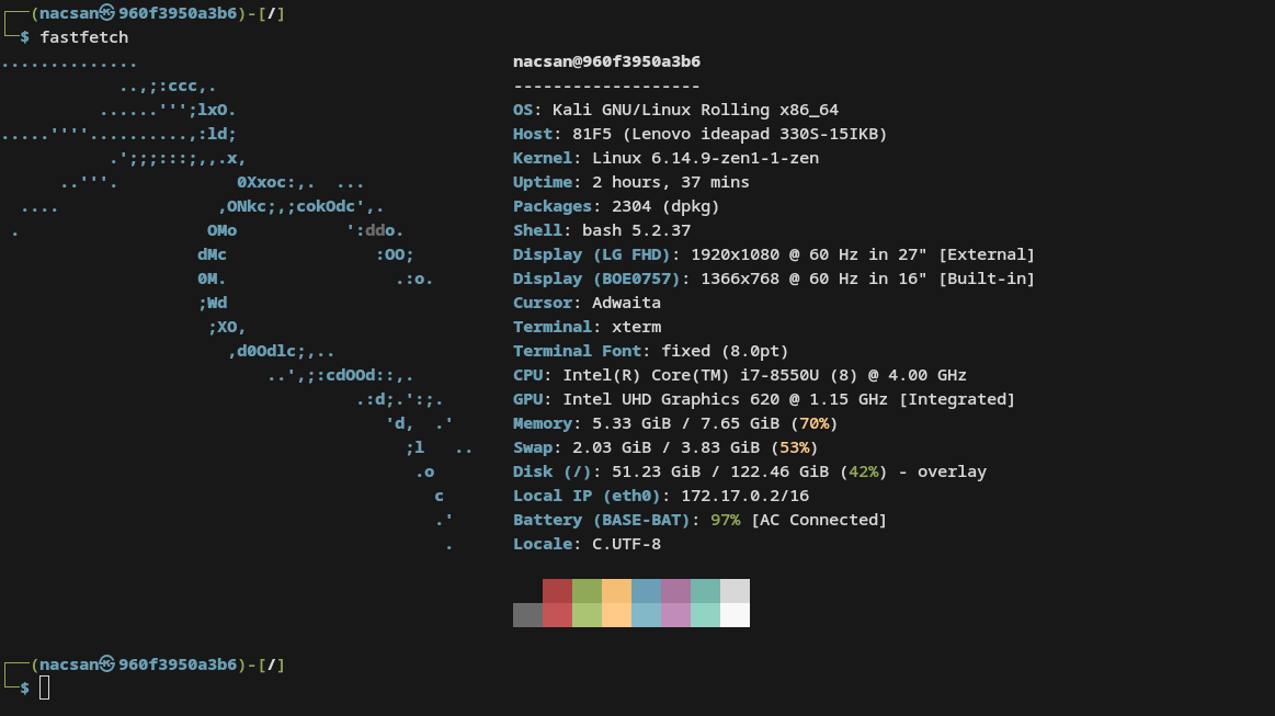 Instalación de Kali mediante Docker